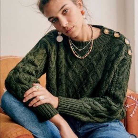 Sezane | Sweaters | Sezane James Wool Cable Knit Sweater Xs | Poshmark